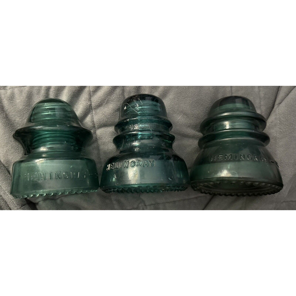 Accents | Lot Of 3 Green Hemingray Vintage Glass Insulators 4 20 42 | Poshmark